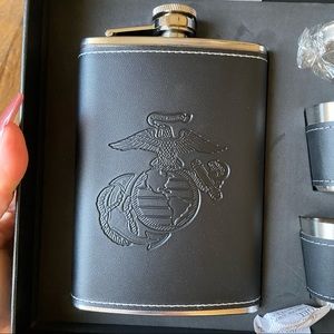Dining | Marine Corps Leather Flask Gift Set | Poshmark
